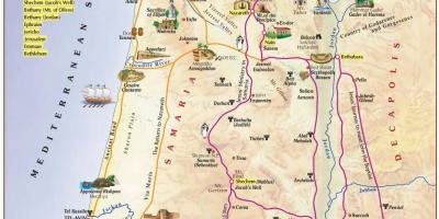 The Holy land map - Jerusalem Holy sites map (Israel)